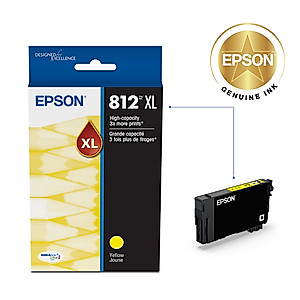 Epson T812 DURABrite Ultra Ink High Capacity Yellow Cartridge (T812XL420-S) for Select Workforce Pro Printers