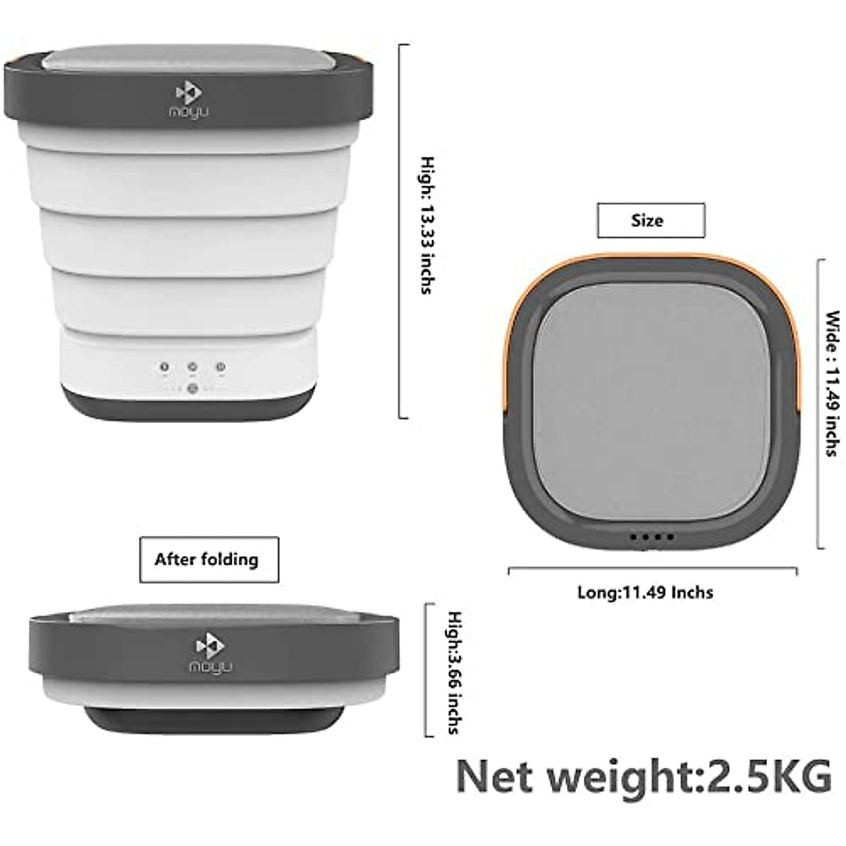 Belypoke Mini Portable Bucket Washer & Dryer Energy Saving Folding Washing Machine with Soft Spin Dry and Drainage Pipe for Underwear, Socks & Baby Clothes Pink