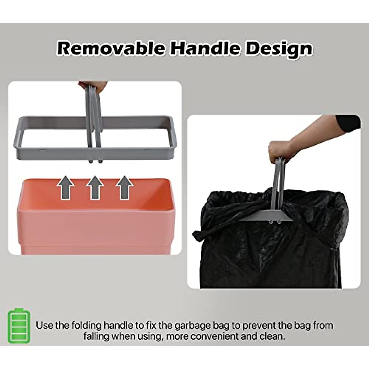 GINMAON 13 Gallon Trash Can Automatic Kitchen Trash Can, Plastic Large Capacity Garbage Can Bathroom Rubbish Can with Lid, Smart Trash Can Waste Bin for Narrow Space, Pink