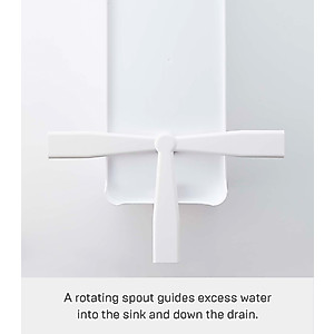 YAMAZAKI home 4314 Slim Dish Drainer Basket-Modern Kitchen Strainer Rack, One Size, White