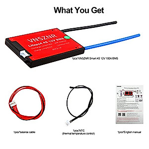 VNSZNR LiFePO4 BMS 4S 12V 30A Lithium Iron Phosphate Battery Management System PCB Protection Board with Balance Leads Wires for LiFePO4 3.2V Cells Battery Pack