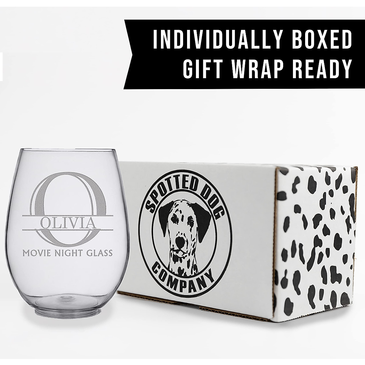 Personalized Etched 17oz Stemless Wine Glass Tumbler, Halpert Monogram – Unique Customized Gifts for Women – Custom Gifts for Grandma – Wine Lover Gifts - Bridesmaid Gifts for Her, glasses