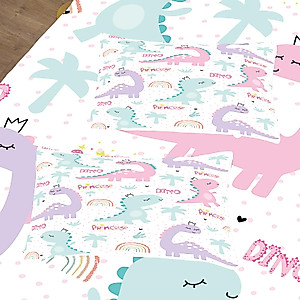 NINENINE Twin Bedding Sets for Girls Dinosaur Comforter Set Princess Bedding Toddler Comforter Sets for Kids Cute Bed Sets with 1 Comforter 1 Pillowcase