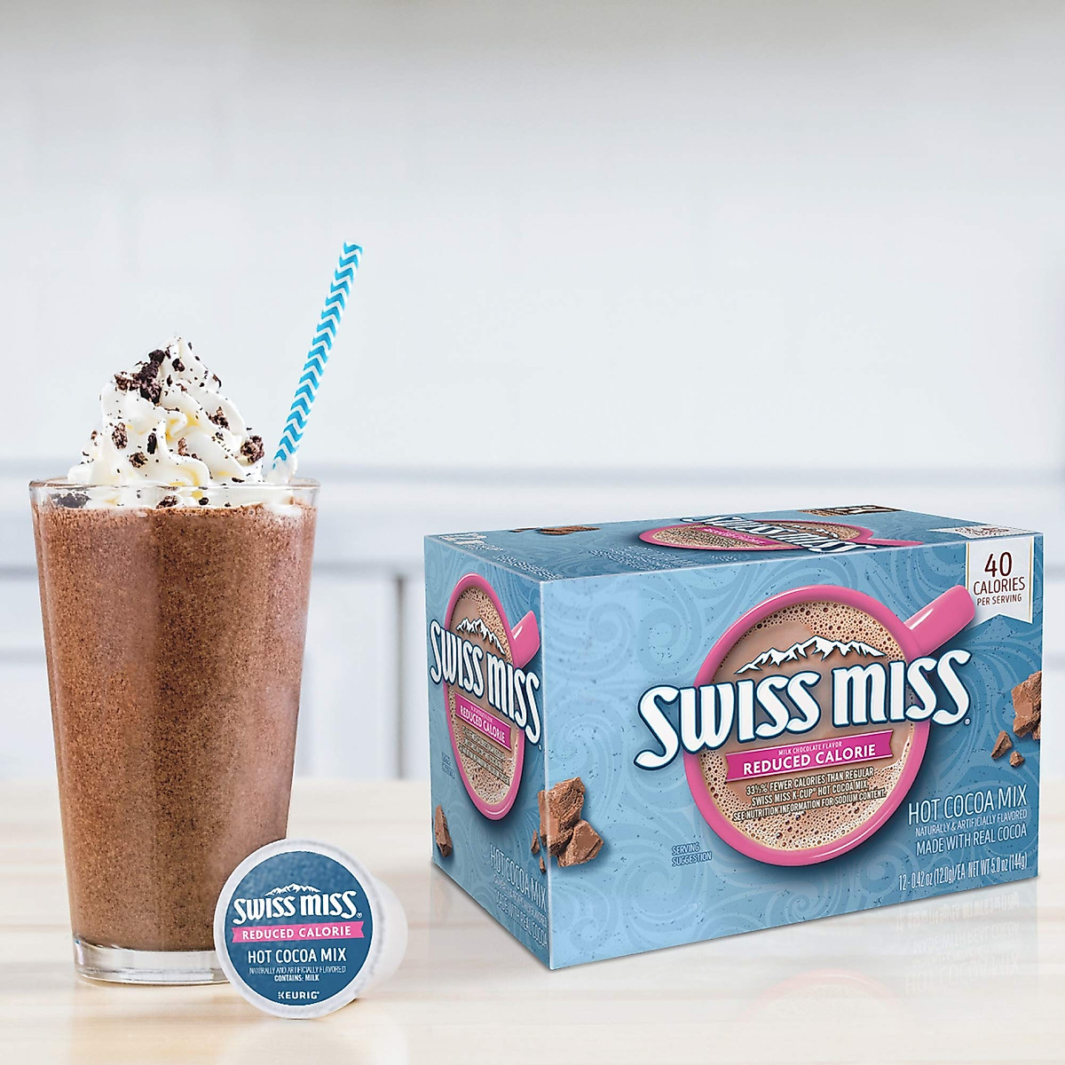 Swiss Miss Sensible Sweets Light Hot Cocoa Keurig Single-Serve K-Cup Pods, 12 Count