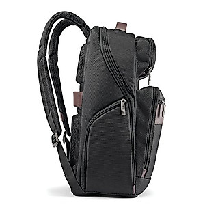 Samsonite Kombi Business Backpack, Black/Brown, 17.5 x 12 x 7-Inch