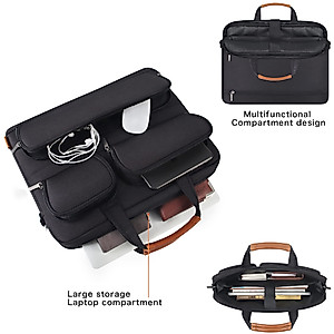 DOMISO 17-17.3 Inch Laptop Bag Business Briefcase with Shoulder Strap Messenger Bag Compatible with 17" Laptops/17.3" HP Pavilion/MSI GS73VR Stealth Pro/Dell Inspiron 17/Acer/ASUS,Black