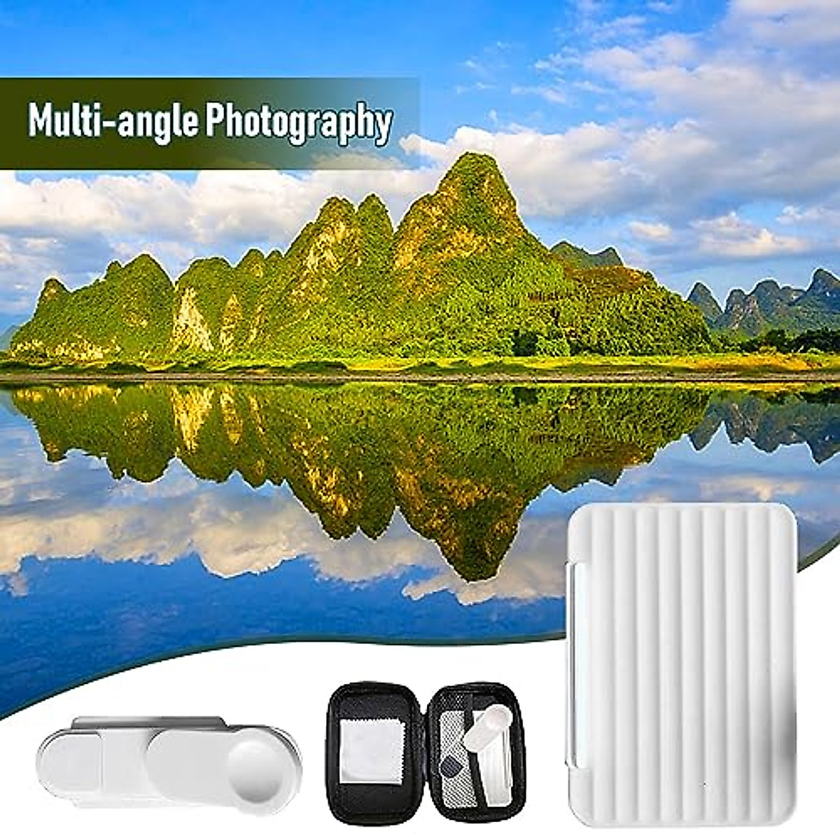 Phone Mirror Clip, Portable Mirror Reflector Clip, Adjustable Smartphone Selfie Reflector, Mobile Phone Mirror Reflection Clip, Camera Reflection Tool for Mobile Phone Camera Lens Smartphone