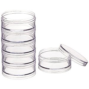 Paylak CNTB111-6 Storage Stackable Containers 6 for Beads Crafts 2.75" Round