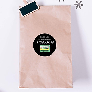 MAGJUCHE 80s Retro Thank You Stickers, Totally 1980s Party Sticker Labels for Favors, Boxes, Party Supply, 2 inch Round, 40-Pack