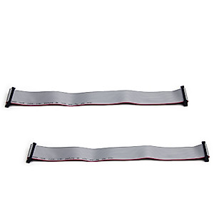 Fielect 2pcs IDC 20 Pin Connector Gray Wire Flat Ribbon Cable Connector Length 30cm 2.54mm Pitch