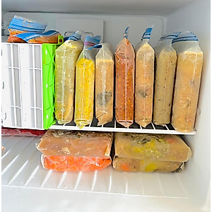 FreezeStax 2-Quart Expandable Base Starter Set. 6-9 Cup Total Set Capacity. Includes 2 individual 1-Qt Expanders for 1-Qt (3-4 Cup) Freezer Bags.