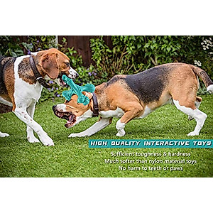 CVALIN Dog Chew Toys for Aggressive Chewers Large Breed,Indestructible Bones Toy，Durable Cleaning Toothbrush Natural Rubber Dog Toys