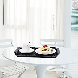 Innouse Plastic Rectangular Tray for Eating, 4 Pack Fast Food Serving Trays