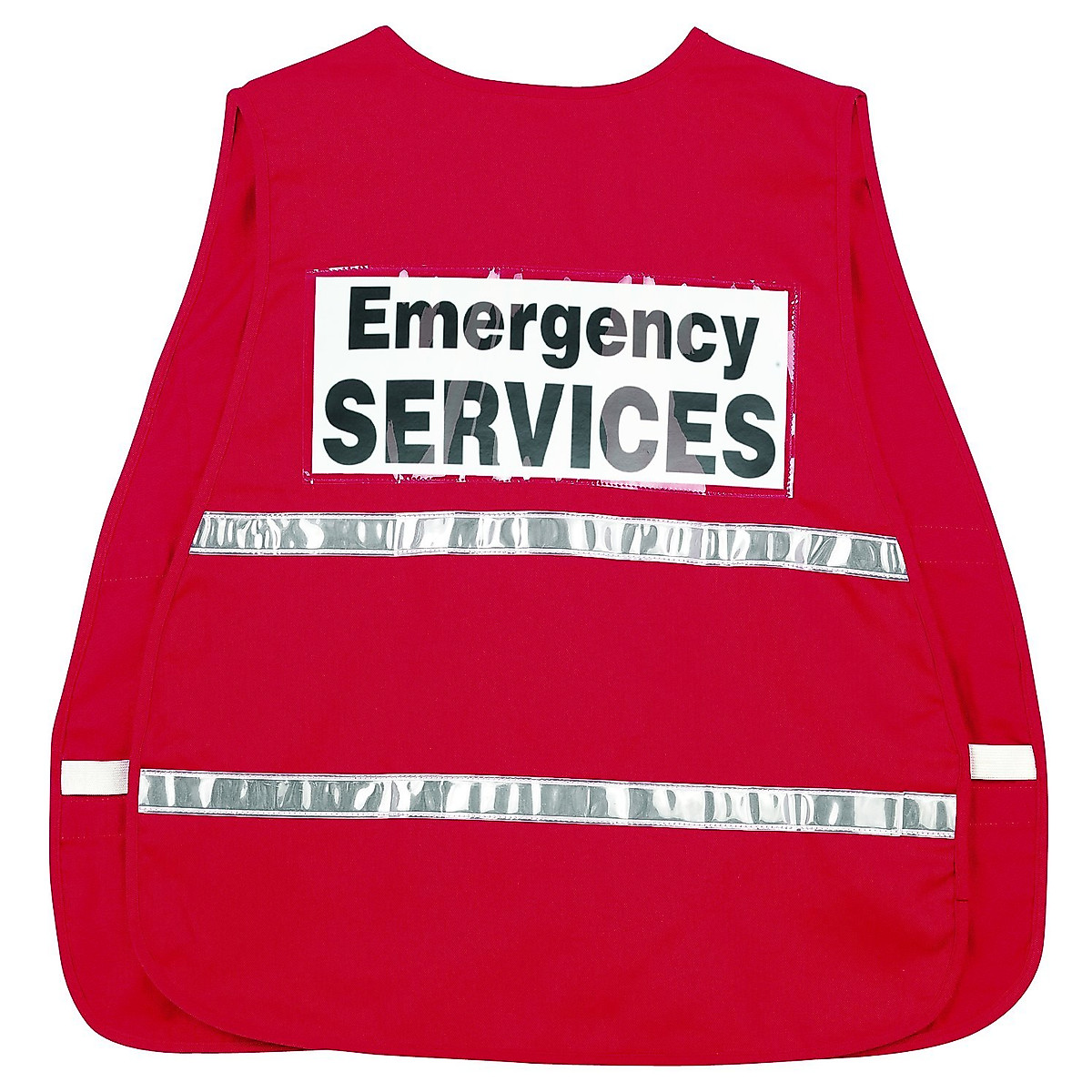 MCR Safety - 611ICV204 ICV204 Incident Command Polyester/Cotton Safety Vest with 1-Inch White Reflective Stripe, Red