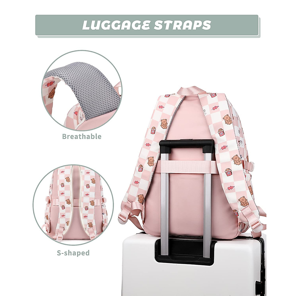 Tanou Kids Backpacks for Girls, 16 Inch Stylish Girl Bookbags with Anti-theft Pocket, 2023 Lightweight Backpack for Elementary Middle School, Green