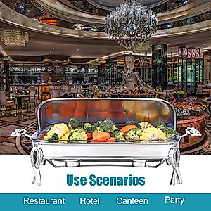 ORDINNER KIT Chafing Dish Buffet Set Server Stainless Steel Chafing Dishes Oven Safe Glass Rectangle Food Warmer for Parties 2.9L