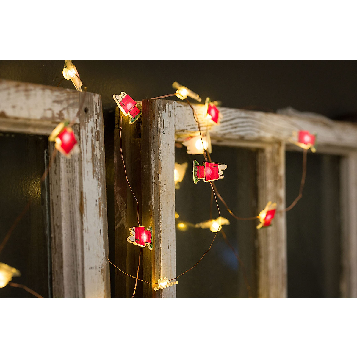 Silver Buffalo Peanuts Snoopy 20ct Decorative String Lights, 7 Feet Long, Warm White LED