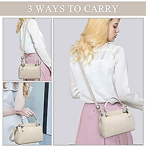 Kasqo Small Satchel Handbags for Women, Fashion Leather Top Handle Satchel Bag Shoulder Purse Crossbody Bags for Teen Girls