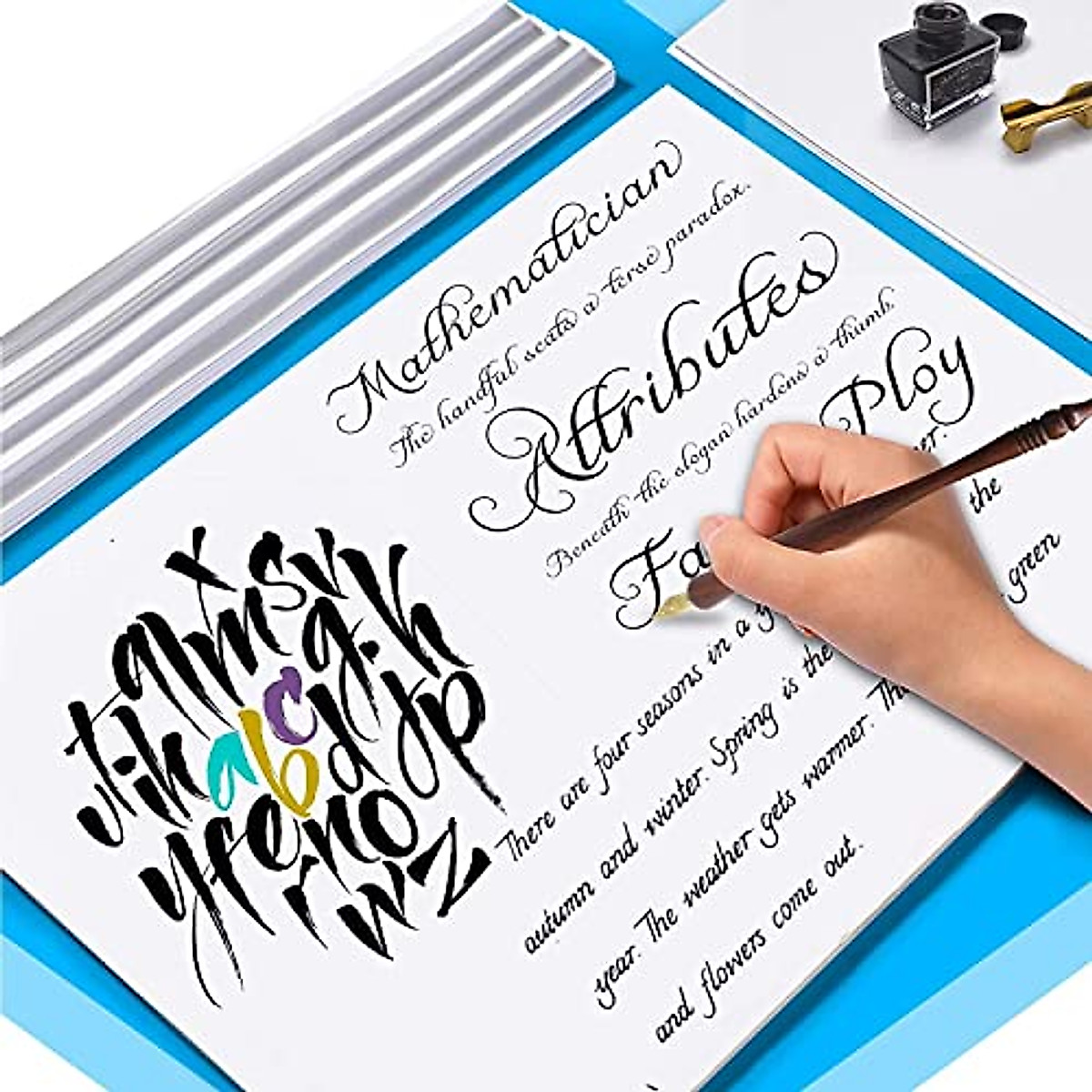 ASXMA Calligraphy Pens Gift Set - Personalized Caligraphy Pen Kits Calligraphy Set For Beginners&professional Include Glass And Wooden Dip Pen,Pen Holder,Various Sizes Of Nibs Etc