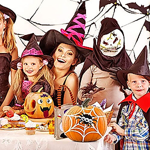 Halloween Pumpkin Sticker 12 PCS Halloween Felt Stickers Glitter Felt Stickers Self Adhesive Pumpkin Decorating for Kids Halloween Pumpkin Face Stickers Crafts