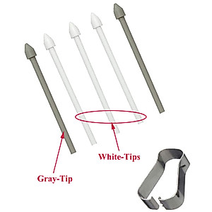 Ubrokeifixit Galaxy Tab S7 FE 12.4" 2021 Touch Stylus S Pen Replacement Tips/Nibs for Samsung Galaxy Tab S7 FE 12.4" 2021 T730 T733 T736B Wi-Fi/LTE/5G (S7 FE-Tips/White-Gray)