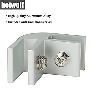 hotwolf 8Pcs DIY Wind Flame Guard Corner Glass Connector Kit, for Thickness 5/16 Inch Glass,Silver Fire Pit Wind Guard Corner Hardware,for Rectangle Square Glass Wind Guard