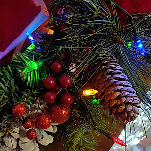 LOENDE Battery Operated String Lights with Timer Christmas Lights 100 LED 8 Modes String Lights Mini Lights Set for Indoor Outdoor Wedding Party Home Garden Wreath, Waterproof, Multicolored