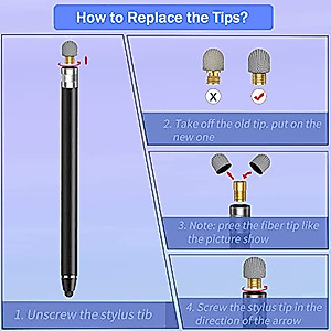 Stylus Pens for Touch Screens (5 Pcs), CPKEON Capacitive Stylus 2 in 1 Precision Stylus Pens with 6 Extra Replaceable Tips for iPad iPhone Tablets Samsung Galaxy All Universal Touch Screen Devices