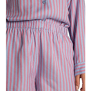 PJ SalvageThe Summer I Turned Pretty Womens Button Down Woven Stripe Pajama SetBubblegum SeaX-Small