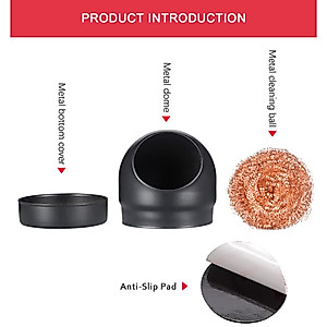 Generic Soldering Iron Tip Cleaner - Non-slip Solder Tip Cleaning Wire Ball & Base Holder Soft Coiled Brass Tip Cleaner Kit (No Water)