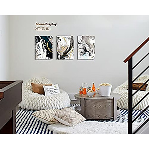 GIFTTWART Wall Art Bedroom Black and White Canvas Artwork for Walls Modern Abstract Graffiti Gold Wall Decor Home Decorations for Living Room Dining Room Office 36x16in