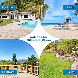 Goplus Tanning Chair, Foldable Beach Lounge Chair with 360°Canopy Sun Shade, Side Pocket, 5-Position Adjustable Outdoor Chaise Lounge Chair for Patio Pool Yard Lawn (1, Beige)