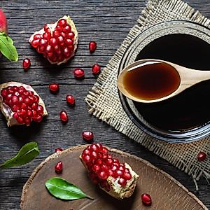 Little Caria Organic Pomegranate Molasses - USDA Organic, Mediterranean Superfood, No Added Sugar, No Additives, 11.6 oz
