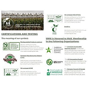 UNNI Compostable T-Shirt Bags with Handle-Tie, 2.6 Gallon, 9.84 Liter, 50 Count, 0.68 Mil, Small Kitchen Food Scrap Waste Bags, ASTM D6400, US BPI, CMA and OK compost HOME Certified, San Francisco