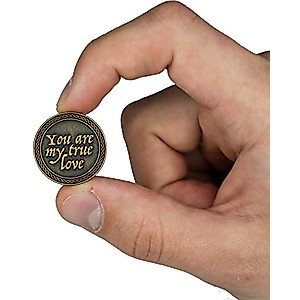Romantic Love Expression Antique Gold Plated Pocket Coin for Date Night, You are My True Love, & The Best Thing That Ever Happened to Me, Love Gift for Men & Women, from Him or Her