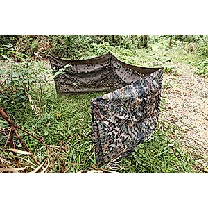 Auscamotek Ground Blind 5×10 Feet for Deer Hunting Turkey Blinds Camouflage Pattern Height Adjustable -Woodland Brown Leaf