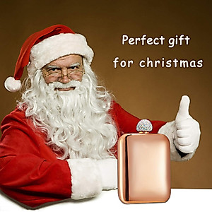 Hillside-Kit Booze Shot Flask- AB Crystal Lid Creative 304 Stainless Steel Wine Alcohol Liquor Flask for Women Girls Men Party Hand size Flask-6OZ