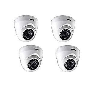 Lorex Technology LAE221 Indoor/Outdoor 1080p HD Analog MPX Security Dome Camera, 3.6mm, 130ft IR Night Vision, Works with Lorex MPX DVR, Camera Only, White,4PK (M.) (Renewed)