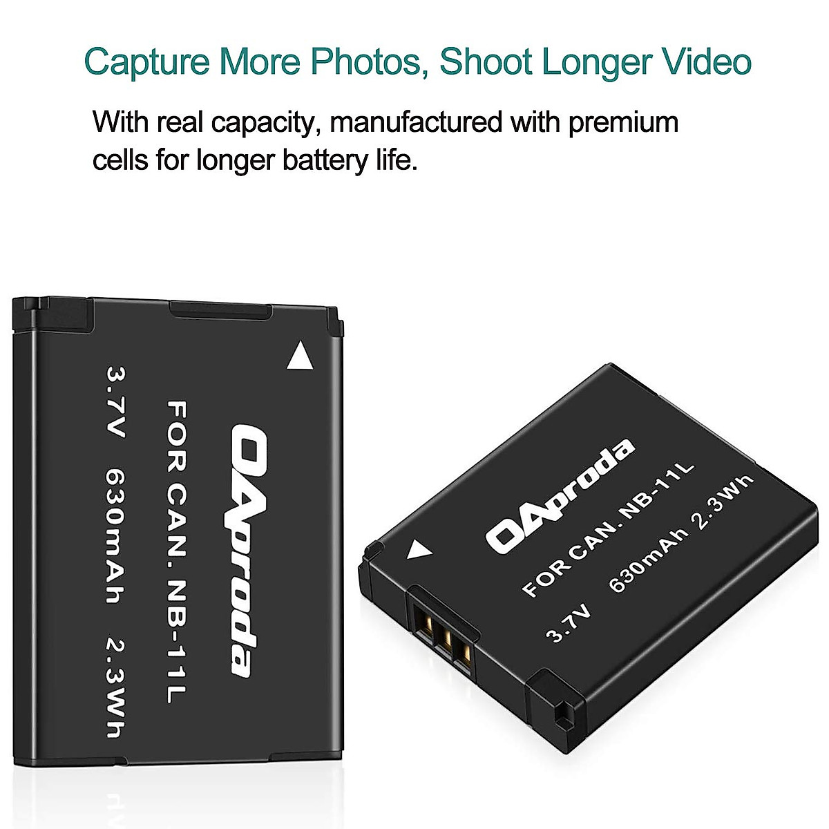 OAproda 2 Pack NB-11L Battery and USB Charger for Canon PowerShot ELph 180, Elph 360, ELph 190, Elph 110, Elph 130, Elph 135 is, Elph 150 is, SX420 is, SX410 is, SX400 is, A4000 is