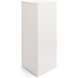 Displays2go, Rectangular Retail Store Pedestal, Laminated Particle Board & Melamine Construction – White Finish (WDCUBEWHT3)