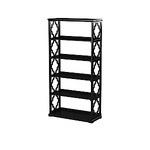 Powell Furniture Turner Bookcase, Black, 36.5" x 15.8" x 72"