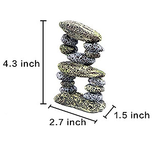 AQUA KT Aquarium Landscape Cobblestone Stacked Stones for Cichlid Fish Hiding Betta Hideout Tank Decoration, Pack of 2
