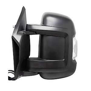 Spieg CH1320417 Driver Side Mirror for 2014-2021 Ram Promaster 1500 2500 3500 | Left Side View Mirror Assembly Manual Adjustment Non-Heated Turn Signal Light Temp Sensor | Textured Black Cover 4 Pins