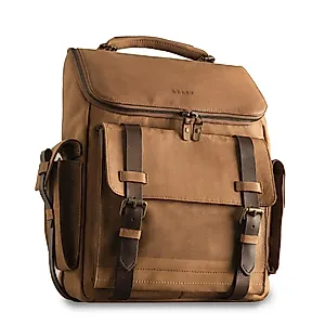 VELEZ Top Grain Leather Backpack for Men - 15 Inch Laptop Bag - Brown Designer Bookbag - Archaeology Vintage Travel Rucksack - Casual Daypack for Women