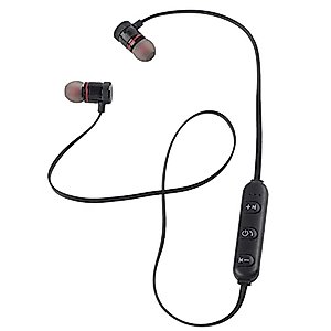 Weojeviy Bluetooth Headphones Neckband, Magnet Wireless Bluetooth Sports Earphone Headset Headphone for Gym Running Compatible with iPhone Samsung Android(Black)