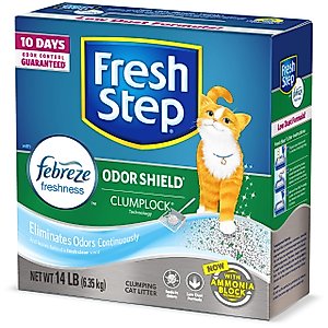 Fresh Step Odor Shield Scented Litter with the Power of Febreze, Clumping Cat Litter, 14 Pounds