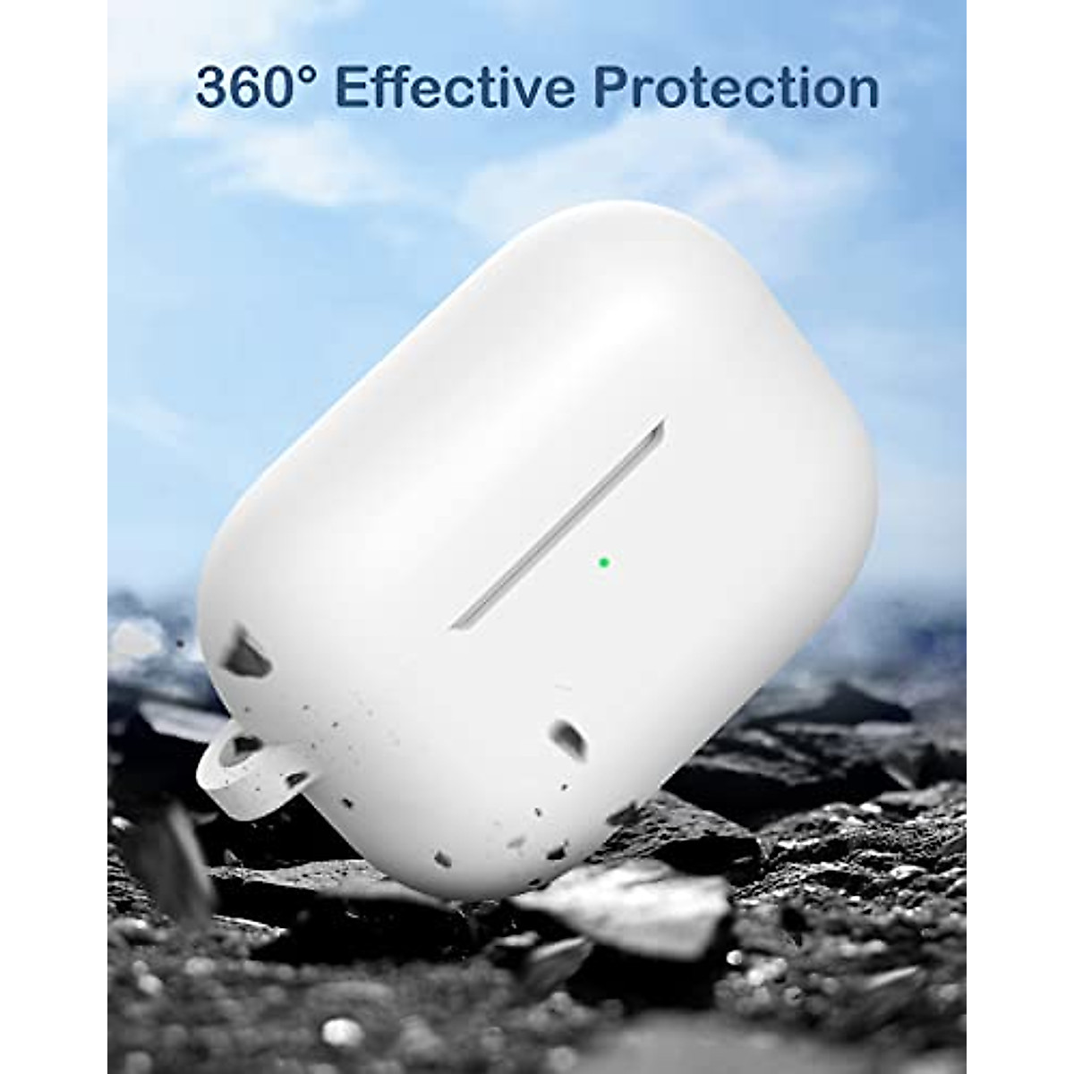 UGoCoCue for Airpods Pro 2nd Generation Case Cover 2022, Soft Silicone Skin Cover Shock-Absorbing Full Protective Case with Keychain&Lanyard, Compatible with New Airpods Pro Case [Front LED Visible]