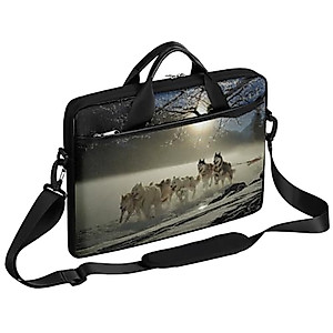 Energetic Dogs Laptop Computer Bag Waterproof Shoulder Messenger Bag 13-15 inch Durable Laptop Tote Bag with Shoulder Strap Handle Lightweight Crossbody Briefcase