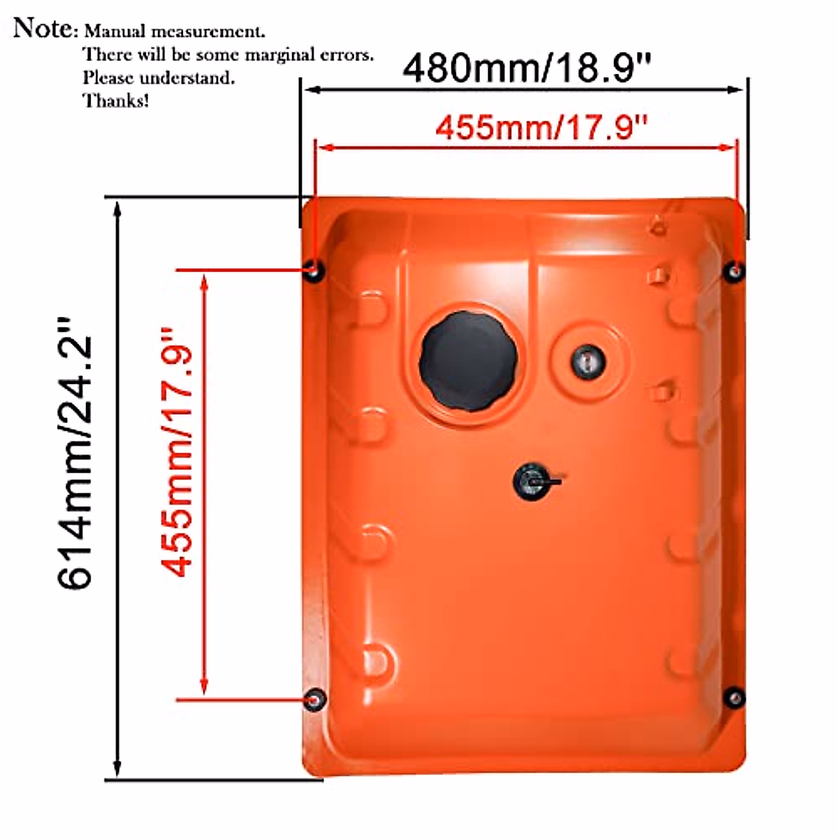 JMCHstore OEM Metal Generator Gas Fuel Tank for Generac GP5500 GP6500 RS5500 RS7000E GP7500E RS8000E XT8000E XT8500EFI, 0H7510A / 0H75100SRV 5500w 6500 6500w 7500 389cc OHV Portable Generator, Orange