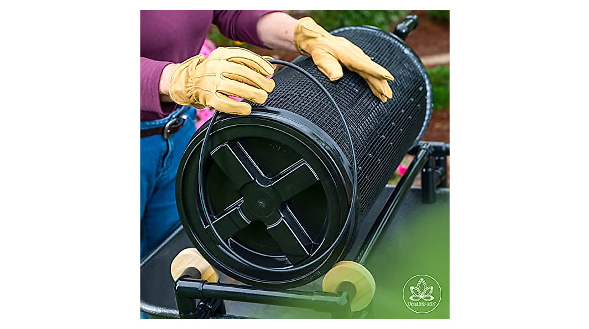 Rolling Garden Sifter with 1/2 in. Heavy Duty Screen and Accessories (1 ...